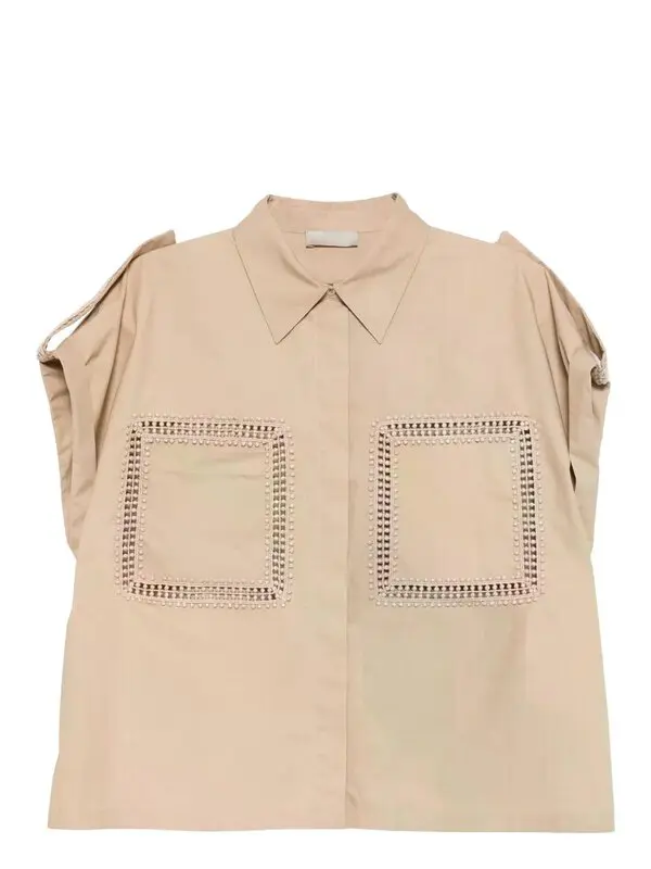 Elie Saab Trim Embellished Poplin Shirt - Neutrals