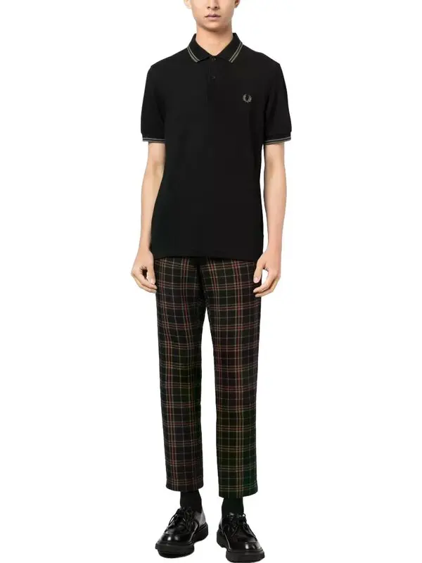 Fred Perry Contrast-trim Cotton Polo Shirt - Black