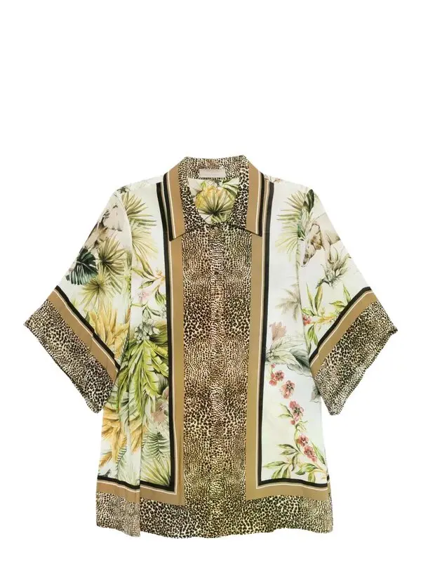 Elie Saab Savannah Print Chiffon Shirt - Neutrals
