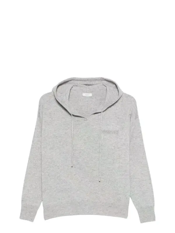 Peserico Embellished Detail Hoodie - Grey