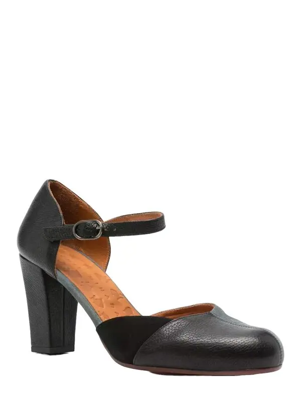 Chie Mihara Nica Leather Ankle Strap Pumps - Black