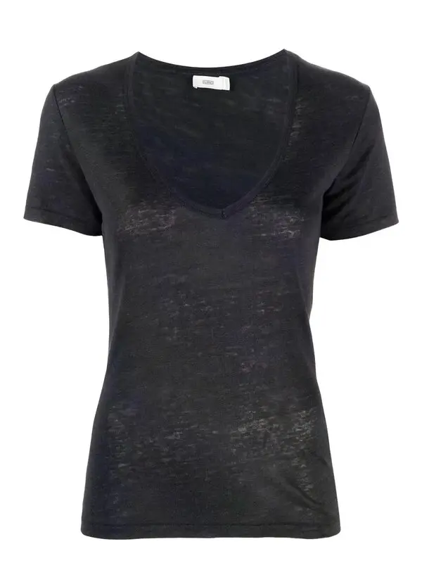 Closed Linen V-neck T-shirt - Blue