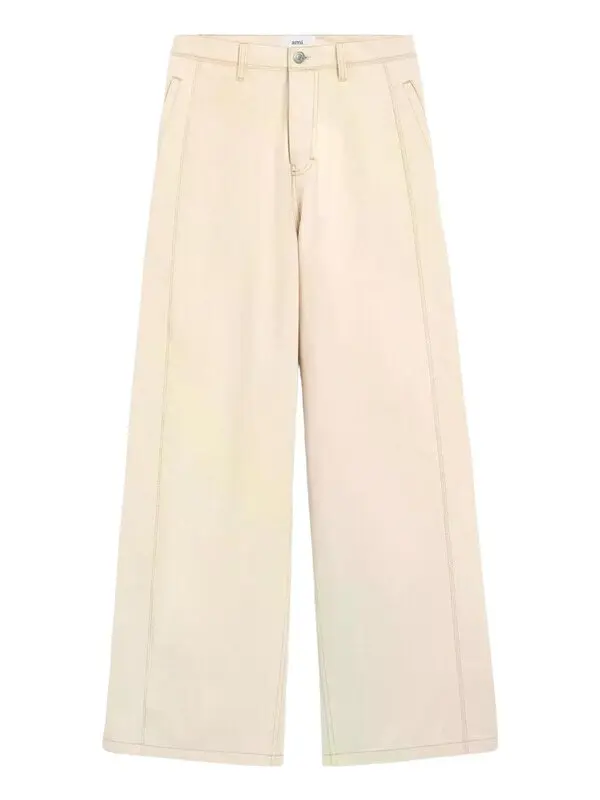 AMI Paris Wide Fit Cotton Jeans - Neutrals