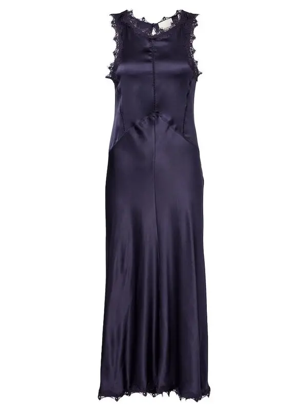 Isabel Marant Étoile Jadelia Silk-blend Satin Midi Dress - Blue