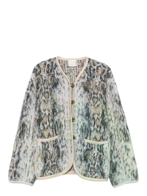FORTE_FORTE Knitted Jacket With V-neck And Button Fastening - Neutrals