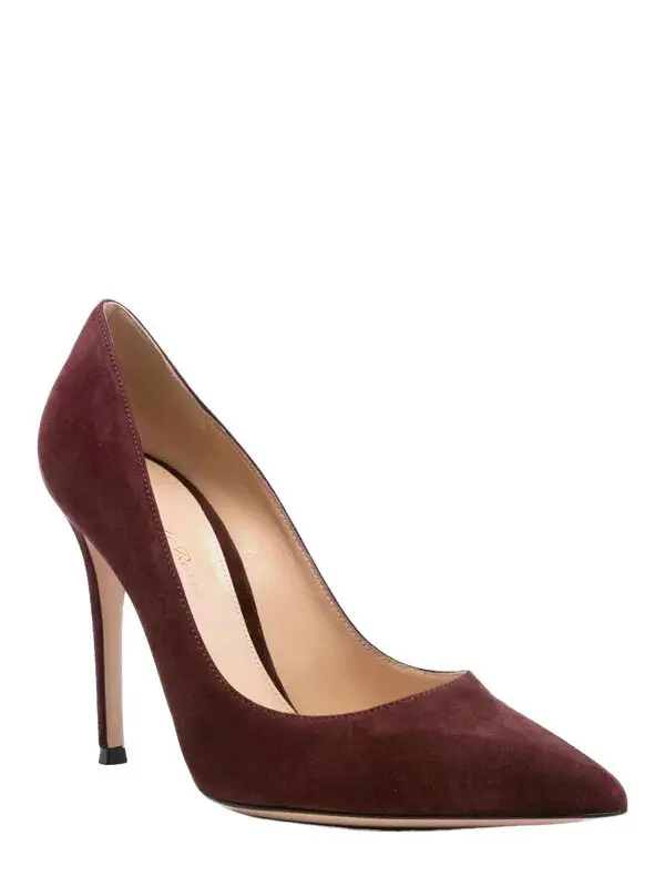 GIANVITO ROSSI 105mm Suede Pointed-toe Heeled Pumps - Brown