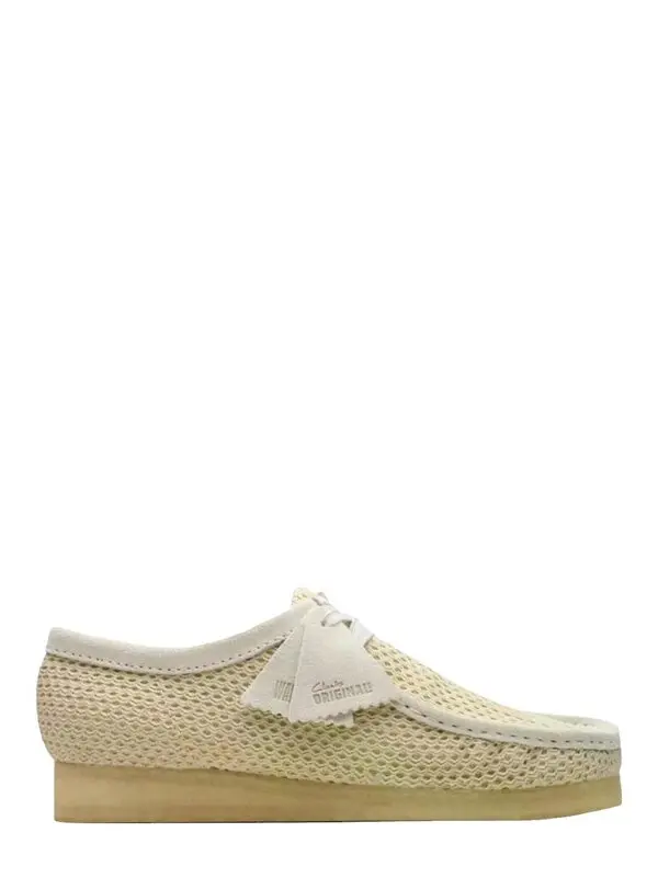 Clarks Wallabee Off White Mesh Desert Boots - Neutrals
