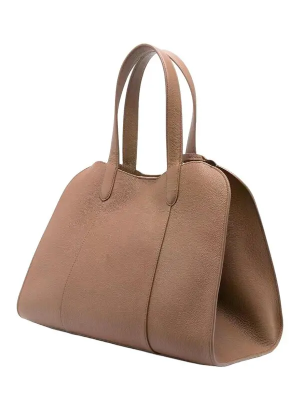 Giorgio Armani Grained Leather Tote Bag - Brown
