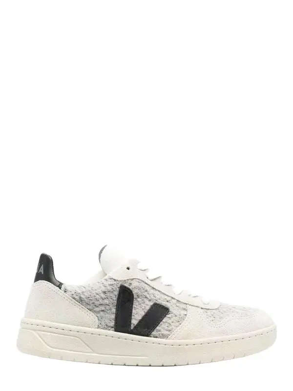 VEJA V-10 Woven Lace-up Sneakers - Grey
