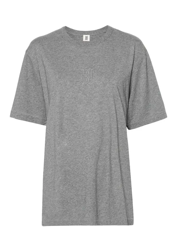 BY MALENE BIRGER Fayeh Logo-embroidered Organic Cotton T-shirt - Grey