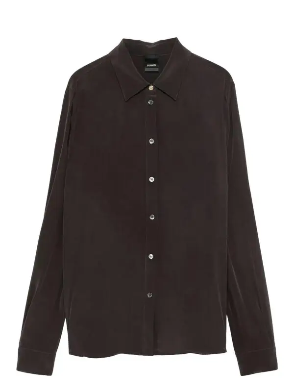 Pinko Long Sleeve Silk Shirt - Grey