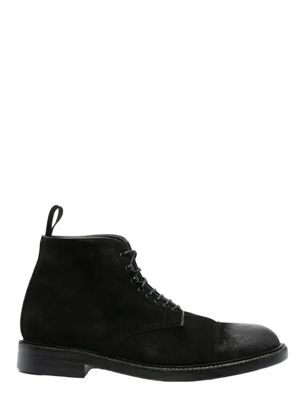 CENERE GB Suede Lace-up Boots - Black