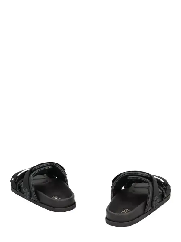 Moncler Mon Summer Double-strap Leather Sandals - Black
