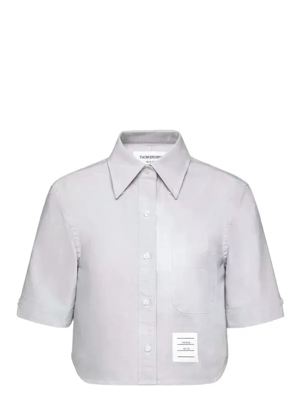 Thom Browne Oxford Short-sleeve Shirt - Grey