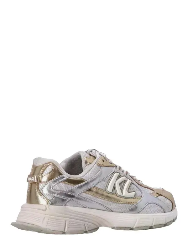 Karl Lagerfeld Orion Metallic-effect Panelled Low-top Sneakers - Silver