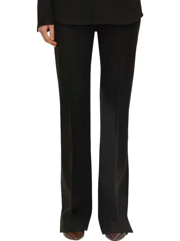 UMBER POSTPAST Wool-blend Trousers With Side Slits - Brown