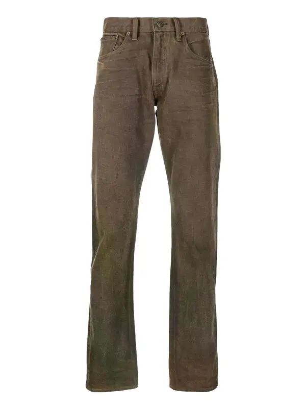 Ralph Lauren Bleach-wash Straight-leg Jeans - Brown