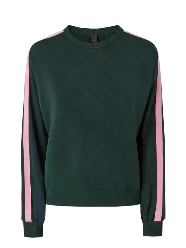 Pinko Striped Sleeve Crew Neck Sweatshirt - Green