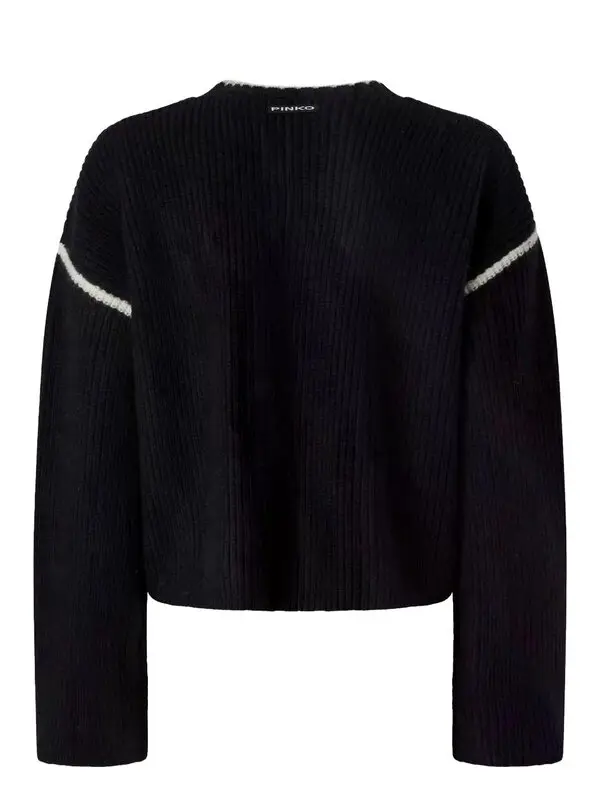 Pinko Logo-intarsia Crew Neck Sweater - Black