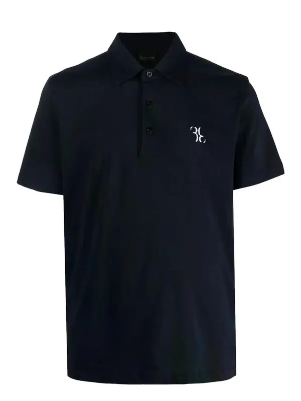 BILLIONAIRE Logo-print Cotton Polo Shirt - Blue