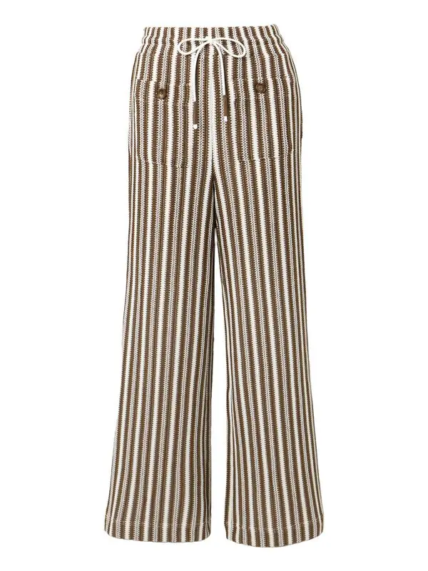 Veronica Beard Zosia Striped Knitted Wide-leg Trousers - Multi