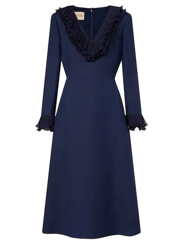 Valentino Garavani Crepe Couture Bow-detail Midi Dress - Blue