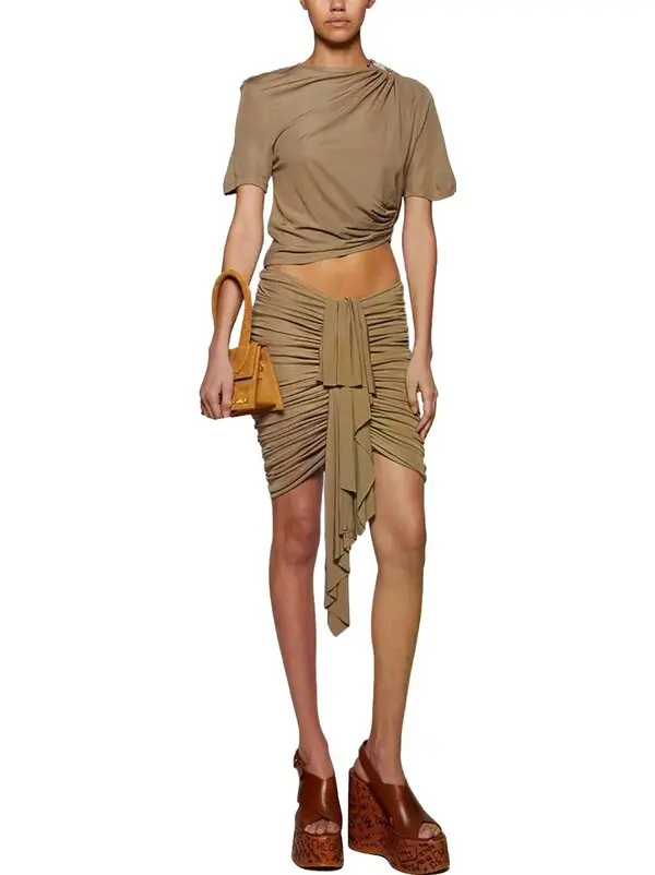 Christopher Esber Ruched Draped Mini Skirt - Neutrals