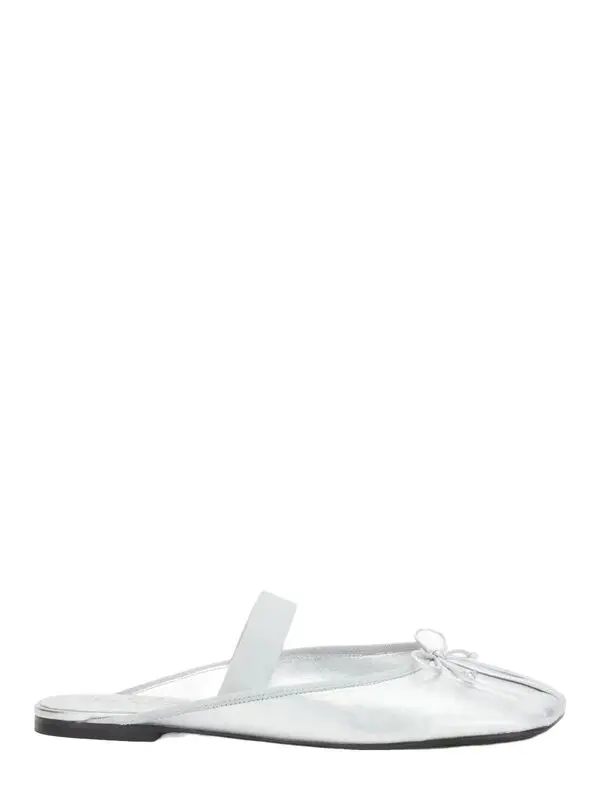 3.1 Phillip Lim Leather Bow Detail Mules - Silver