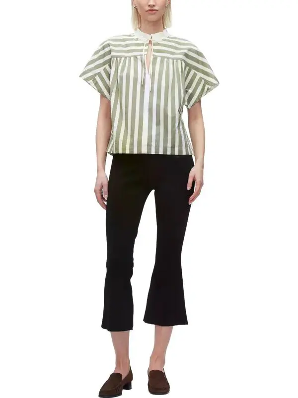 3.1 Phillip Lim Striped Tie-neck Top - Green