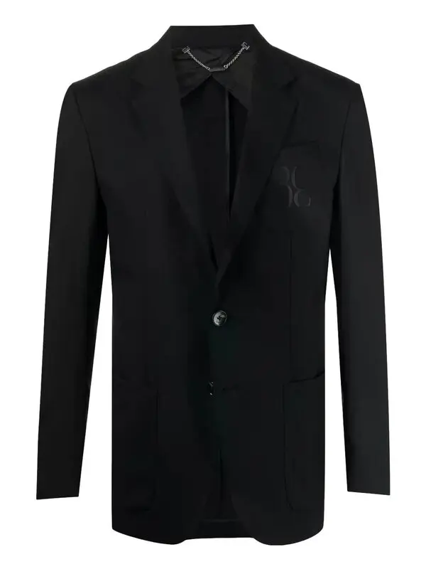 BILLIONAIRE Logo-embroidered Tailored Blazer - Black