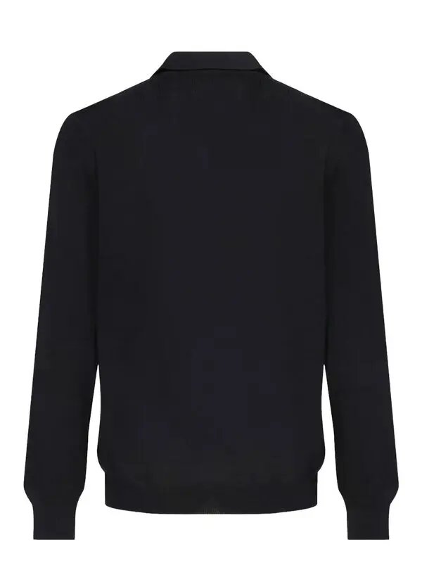 John Galliano V-neck Ribbed Hem Sweater - Blue