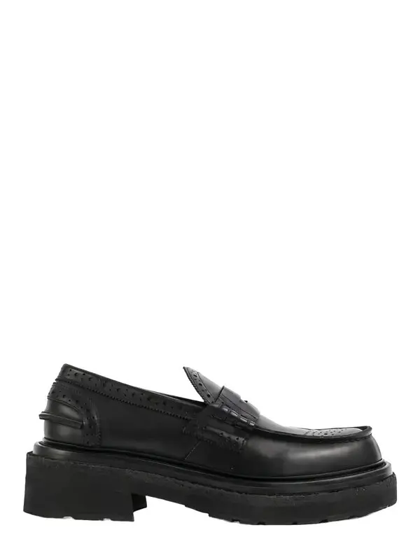 Sacai Wingtip Loafers With Platform Sole - Black