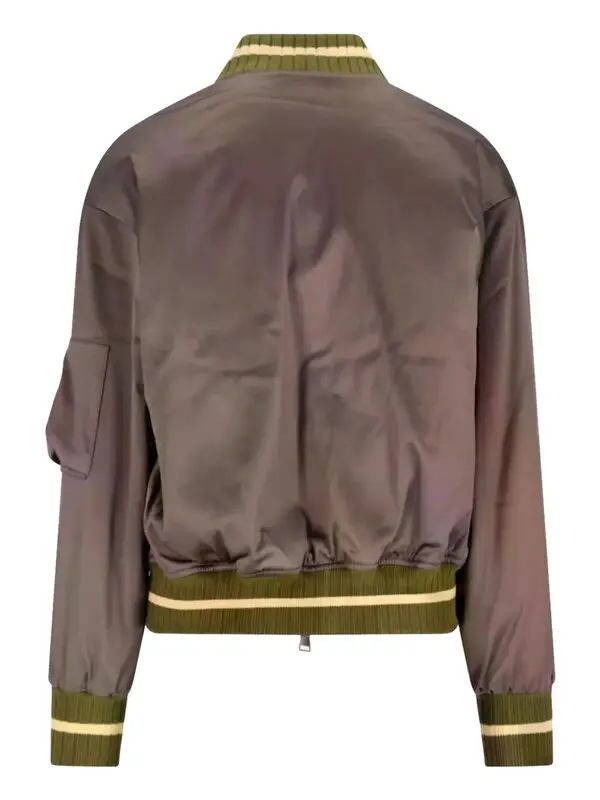VIVIENNE WESTWOOD Zip-fastening Bomber Jacket With Ribbed Trims - Neutrals