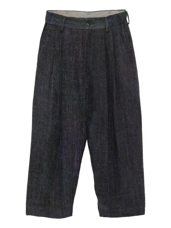 ZIGGY CHEN Charcoal Linen Trousers - Grey