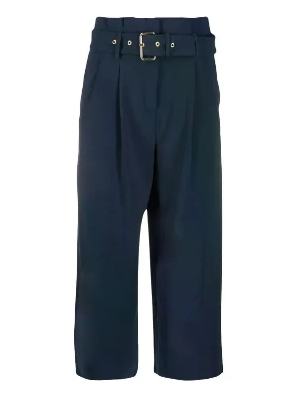 Michael Kors Belted Cropped Trousers - Blue