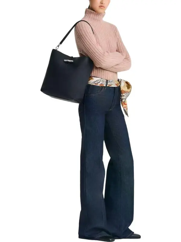 Longchamp Medium Le Roseau Shoulder Bag - Black