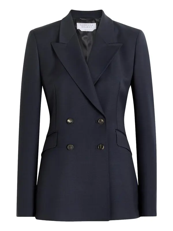 Gabriela Hearst Double-breasted Wool Blazer - Navy