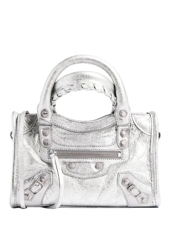 Balenciaga Metallic Le City Nano Top-handle Bag - Silver