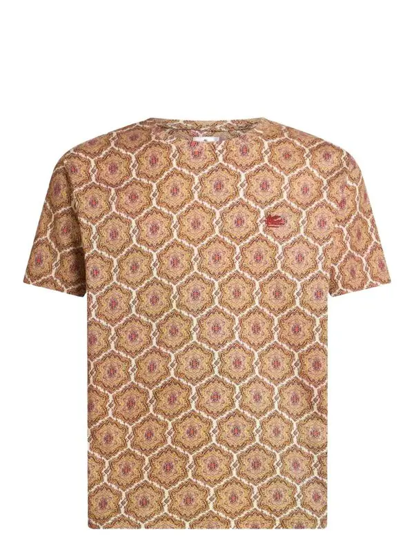 Etro Paisley-print Cotton T-shirt - Brown