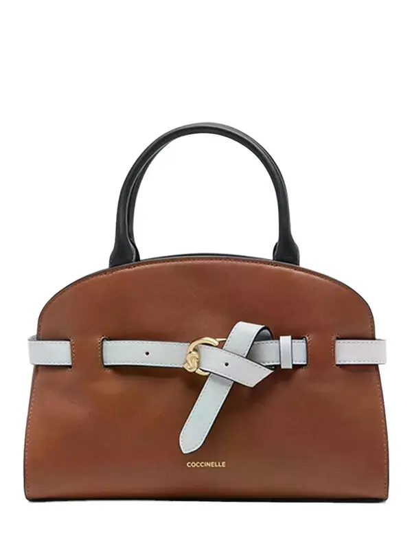 COCCINELLE Leather Satchel With Belt Detail - Brown