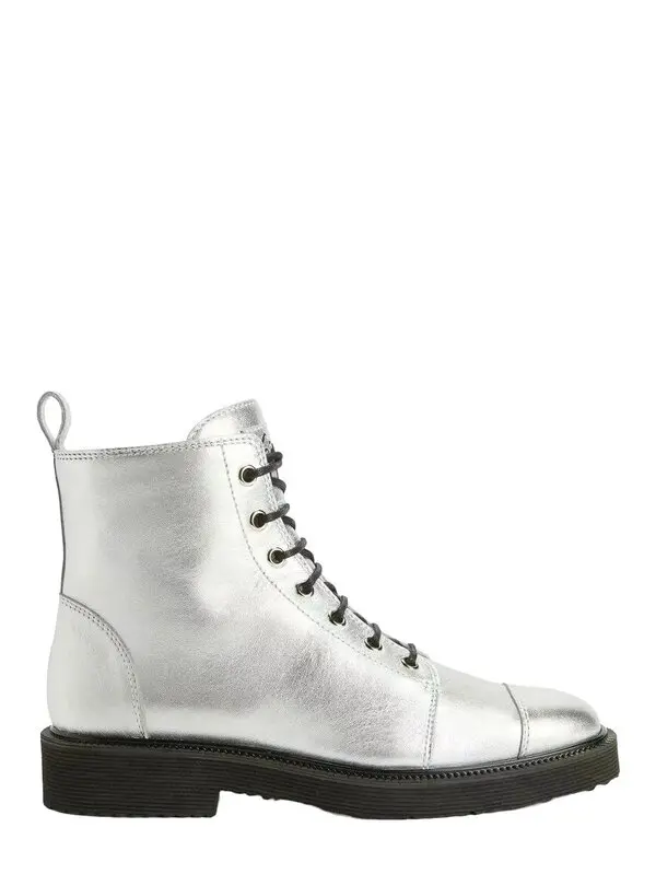 GIUSEPPE ZANOTTI Thora Lace-up Ankle Boots - Silver