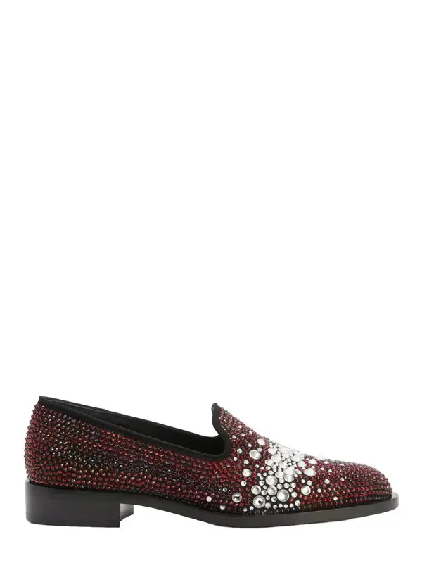 GIUSEPPE ZANOTTI Matildha Crystal-embellished Loafers - Red