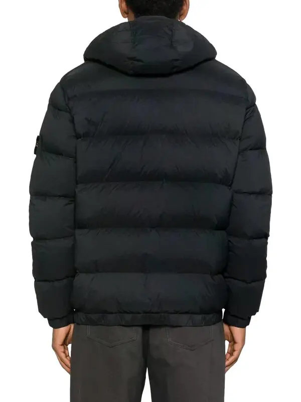 Stone Island Hooded Padded Coat - Black