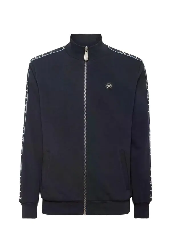 Philipp Plein Zip-up Cotton Sweatshirt - Blue