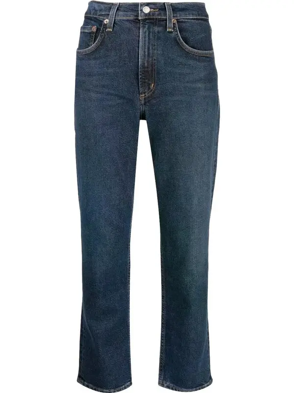 AGOLDE Kye Straight-leg Cropped Jeans - Blue