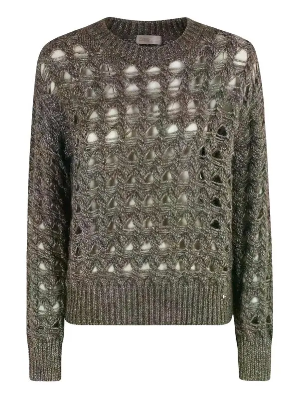 Herno Open-knit Metallic Effect Sweater - Brown