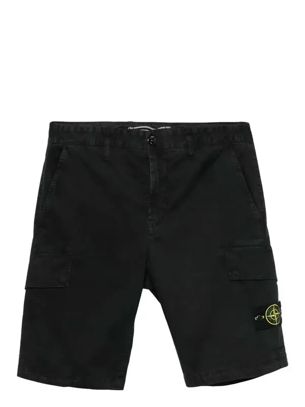 Stone Island Compass-badge Cargo Shorts - Black