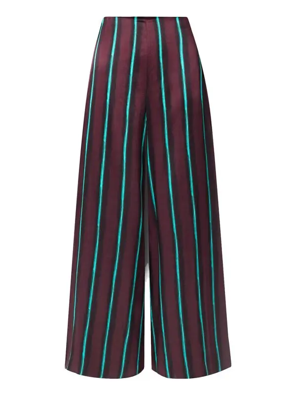 ROKSANDA Arneau Striped Silk-satin Wide-leg Pants - Multi