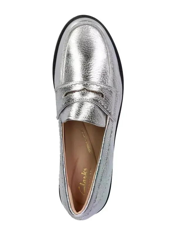 Clarks Straven Edge Loafers In Leather - Silver