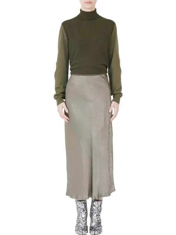 MAISON MARGIELA Bias-cut Satin Midi Skirt - Brown